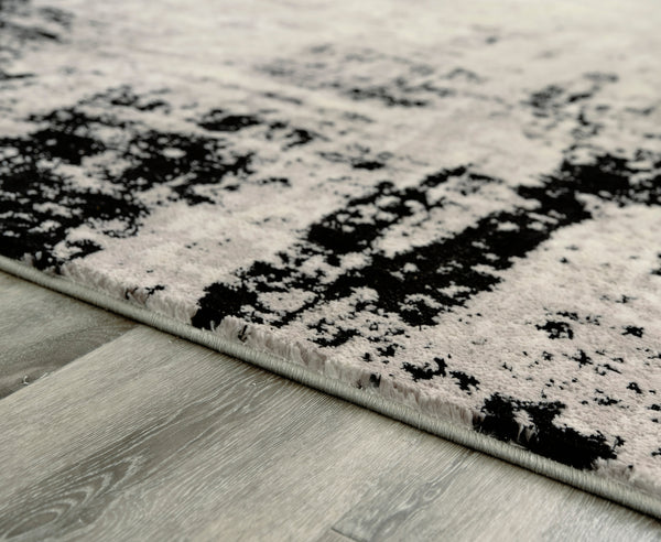 Zekeman Large Rug - Black/Cream/Gray - La Sierra Furniture