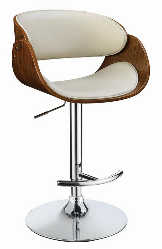 Dana Adjustable Bar Stool - Ivory and Chrome - La Sierra Furniture